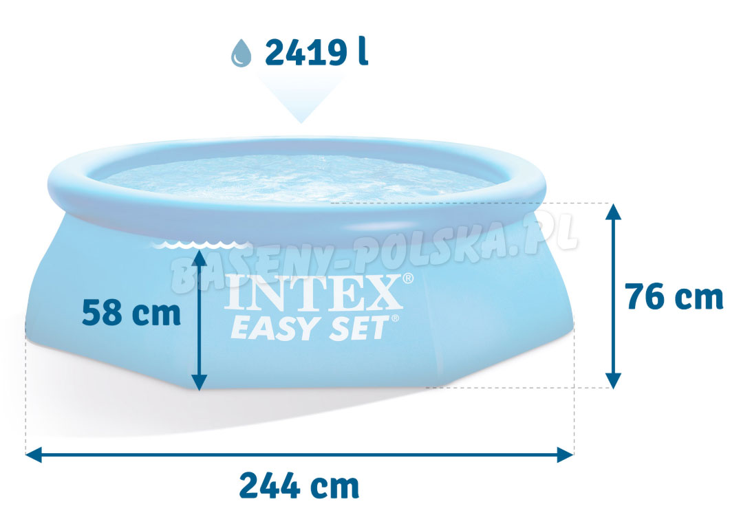Basen ogrodowy rozporowy 244 x 76 cm INTEX 28110 - Baseny stelażowe ...