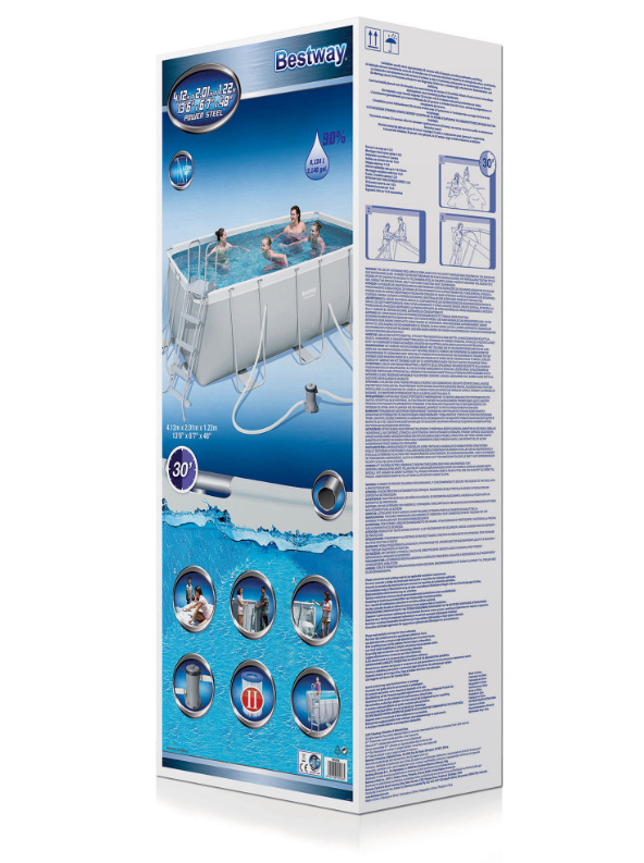 Basen ogrodowy stelażowy 412 x 201 x 122 cm 11w1 Bestway 56456 szary ...
