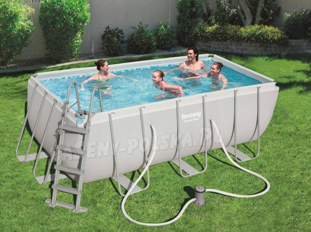 Basen ogrodowy stelażowy 412 x 201 x 122 cm 11w1 Bestway 56456 szary ...