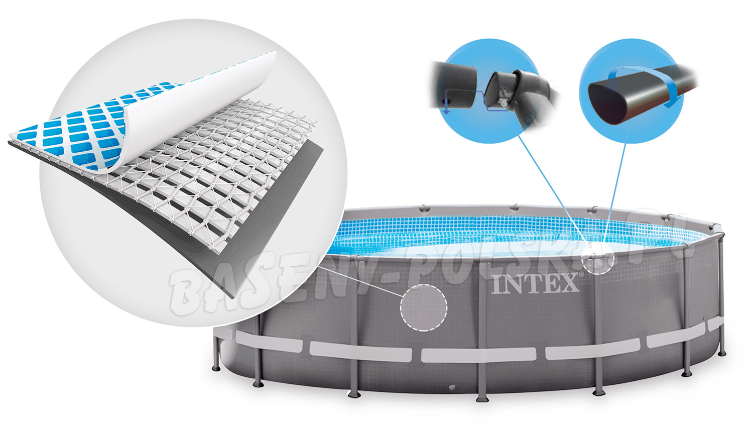 Basen ogrodowy stelażowy Ultra XTR Frame 732 x 132 cm 17w1 INTEX 26340 ...