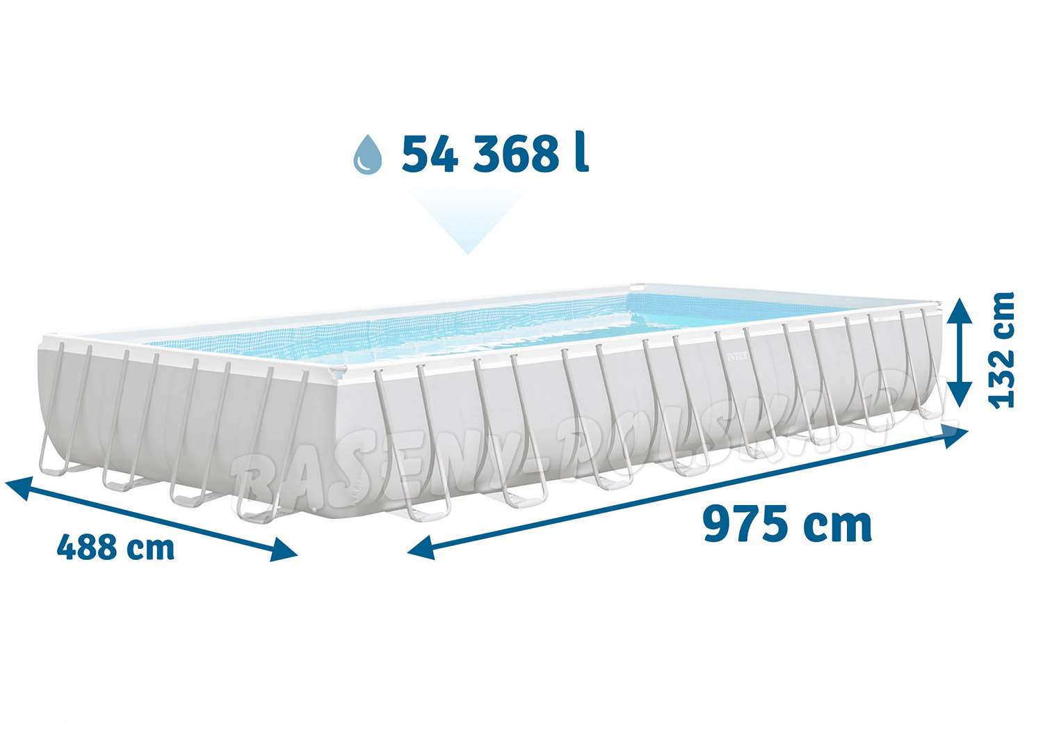 Basen prostokątny 975 x 488 x 132 cm 21w1 INTEX 26374 Ultra XTR Frame ...