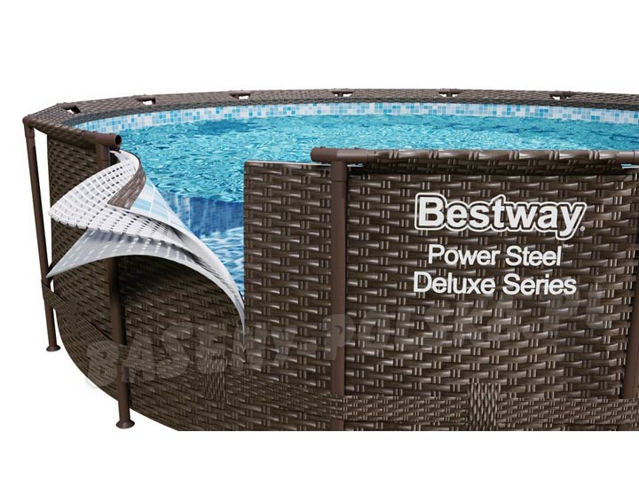Basen stelażowy Steel Pro 366 x 100 cm rattan 18w1 Bestway 56709 ...