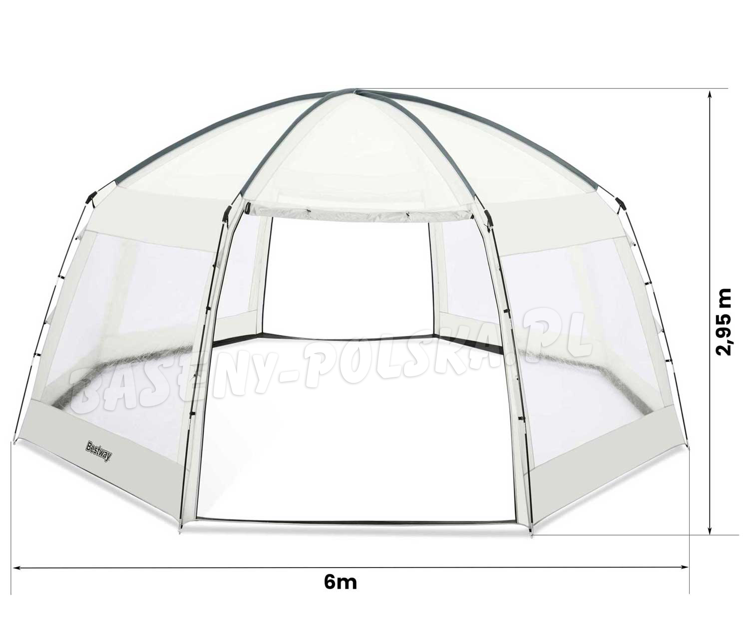 Namiot do basenu SPA jacuzzi kopuła ogrodowa 6 x 2,95m Bestway 58612 ...