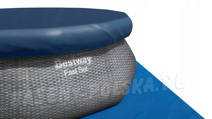 Szary basen ogrodowy rozporowy rattan 457 x 107 cm 18w1 Bestway 57372 ...