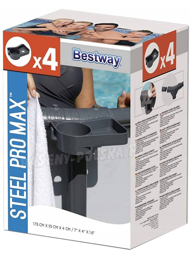 Uchwyt basenowy wieszak na ręczniki 4x półka do basenu Bestway 58641 ...